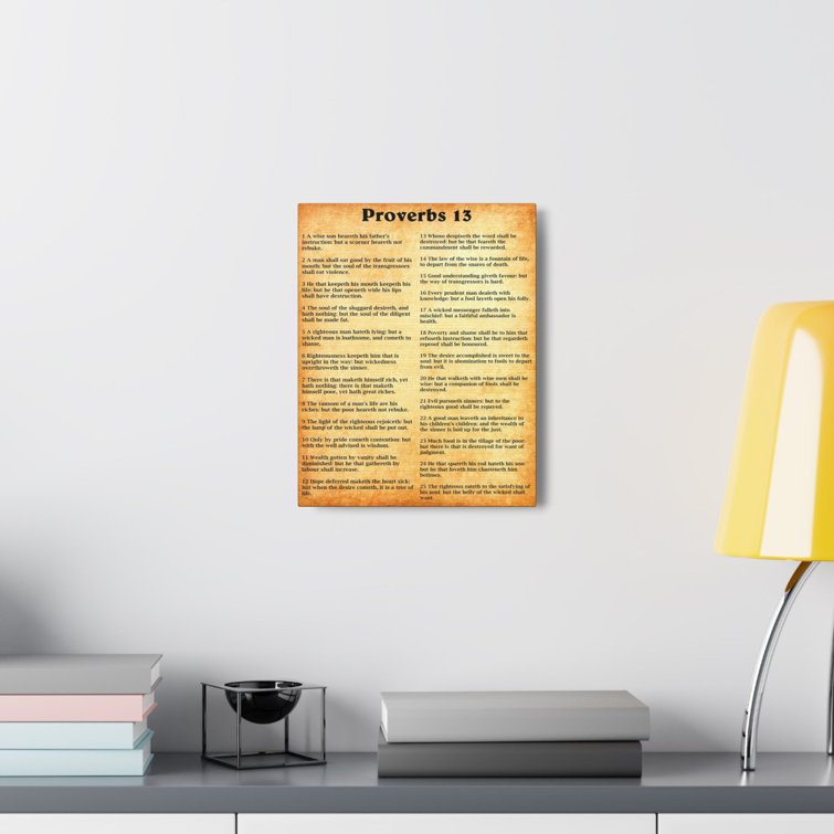 Red Barrel Studio® «Scripture Walls Proverbs chap. 13, bible dorée» sur toile - Wayfair Canada